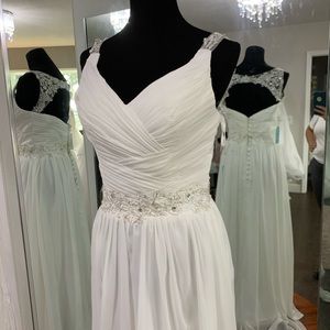 Dresses | Chiffon Keyhole Back Buttons Zipper Wedding Gown | Poshmark